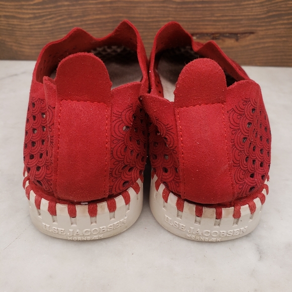 Isle Jacobsen | Shoes | Isle Jacobsen Tulip Perforated Slip On Red ...